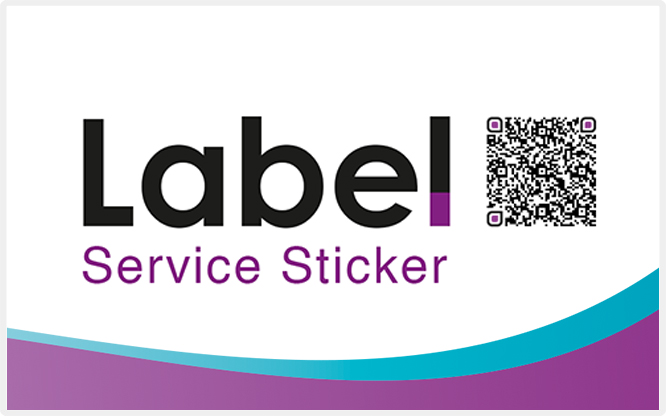 Label Service Sticker: Kunde scannt, Auftrag wird angelegt